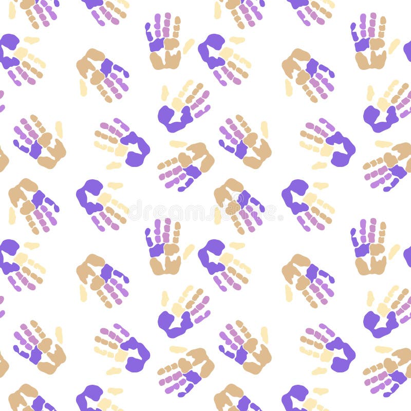 Handprint Seamless Team Work Pattern for School and Kids and Wrapping ...
