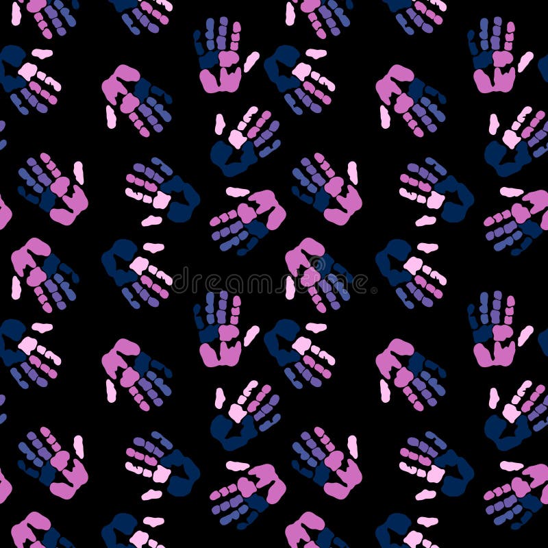 Handprint Seamless Team Work Pattern for School and Kids and Wrapping ...