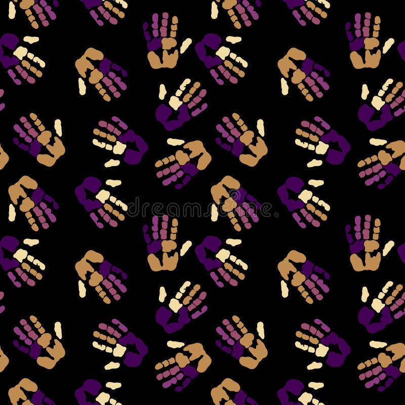 Handprint Seamless Team Work Pattern for School and Kids and Wrapping ...