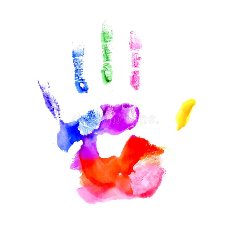 Handprint in Vibrant Colors of the Rainbow Stock Vector - Illustration ...