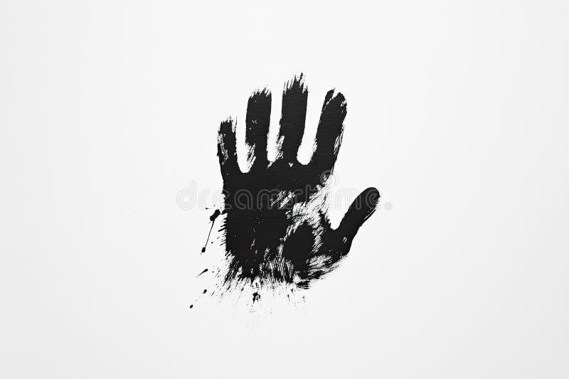 Black Handprint Abstract Art Stock Illustration - Illustration of ...