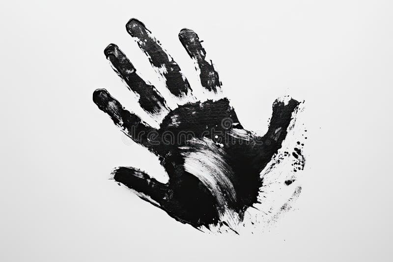 Black Handprint Abstract Art Stock Illustration - Illustration of ...