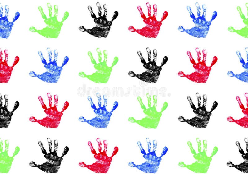 Handprints der Kinder stockfoto. Bild von mehrfach, freundlich - 4464288