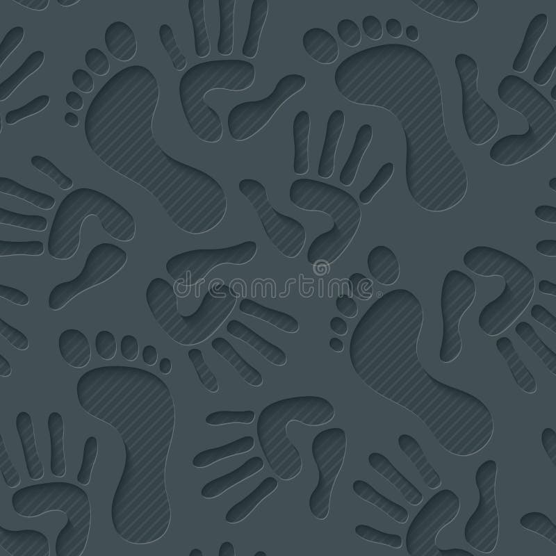 Handprints & Footprints 3d Seamless Wallpaper. Stock Vector ...