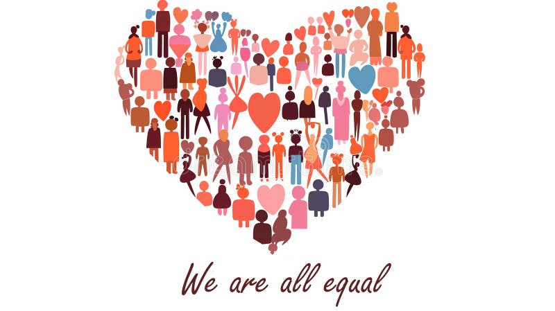 Handprints People of Different Races in the Shape of a Heart. Stock ...