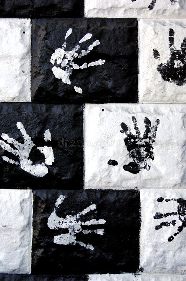 Handprints on the wall stock photo. Image of play, artistic - 31026938