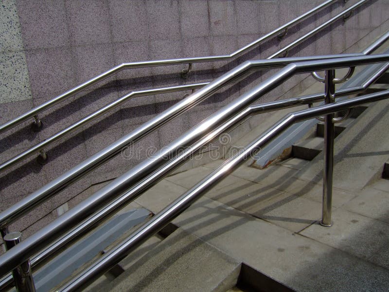 Handrail Design on Urban Stairs Shows Functionality and Modern ...