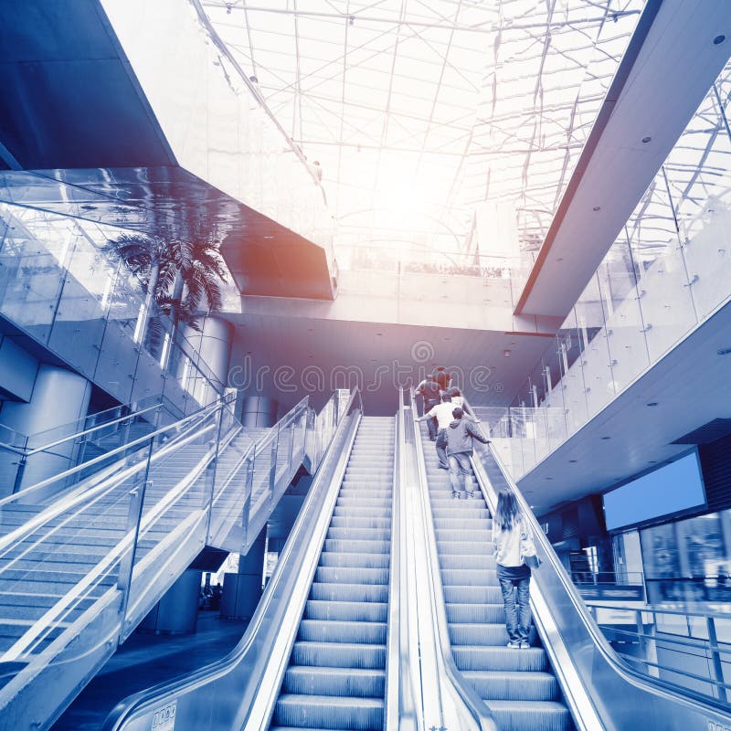 Handrail elevator editorial photo. Image of mall, blurry - 31987331
