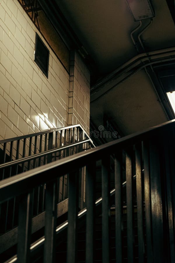 Handrail Stairs with Pattern with Ceramic Tiled Walls Inside a Home ...
