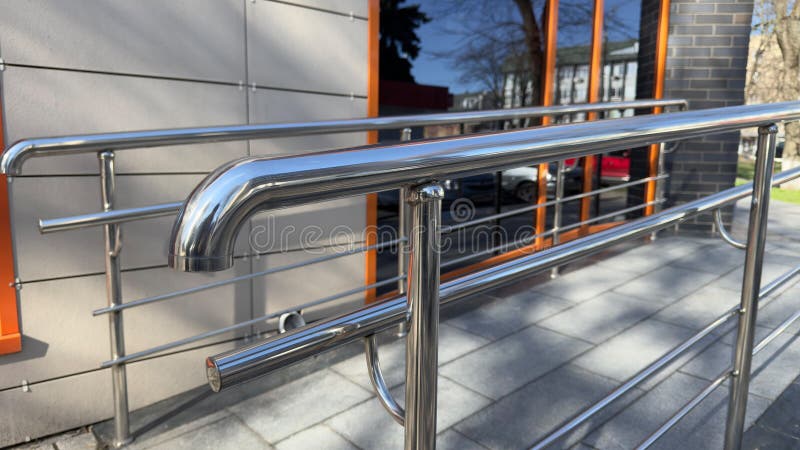 Handrails for Grabbing when Climbing Ramp for People with Disabilities ...