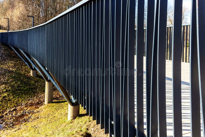 The Handrails of the Pedestrian Bridge during the Spring Stock Image ...