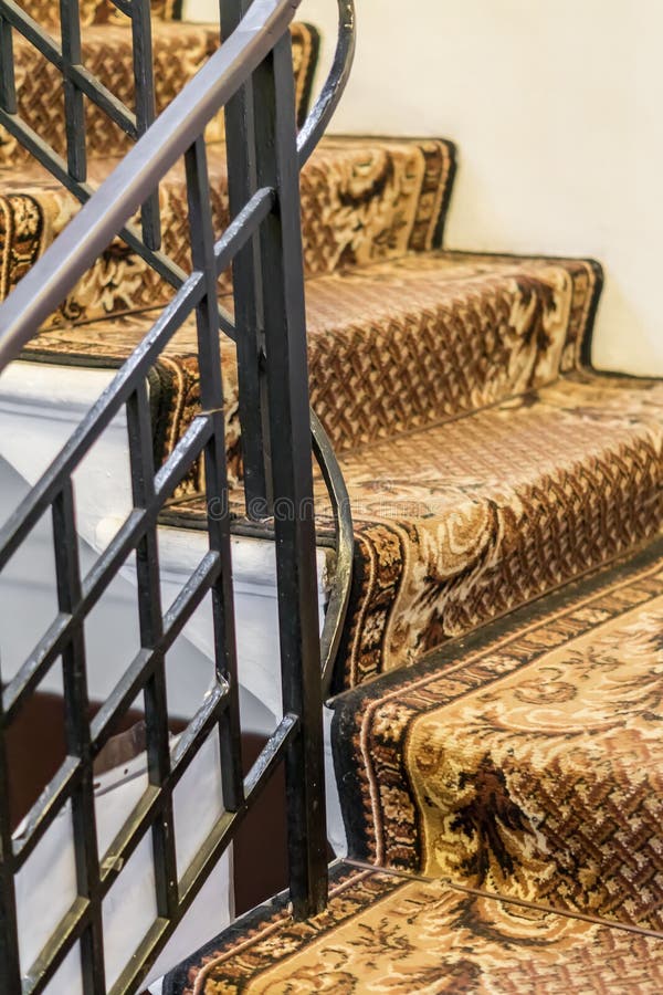 Handrails and Steps with Carpet Stock Photo - Image of concrete, rail ...
