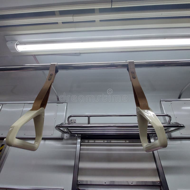 Handrails on Trains for Standing Passengers Stock Photo - Image of ...