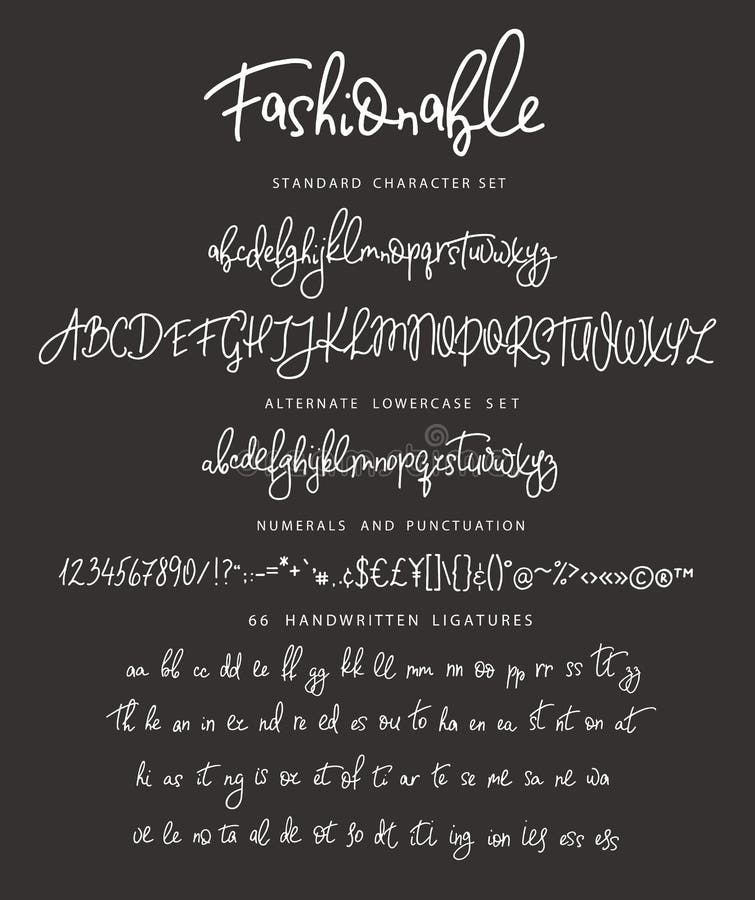 Handrawn Vector Alphabet. Letter for Script Font Stock Vector ...