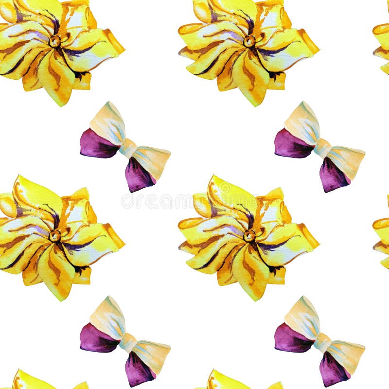 Handrawn Watercolor Illustration. Seamless Pattern with Beautiful Blue ...