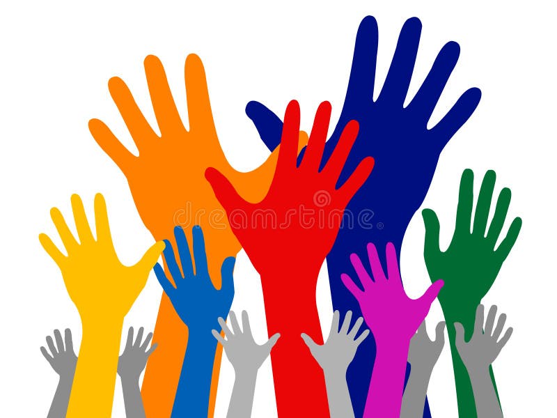 Diversity Hands stock illustration. Illustration of rising - 3974779