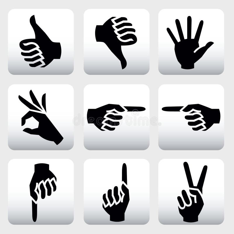 Set of hand vector stock vector. Illustration of fingers - 5845326
