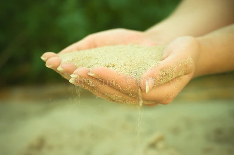 Sand Hand stock image. Image of beach, powder, grains - 10718897
