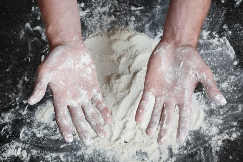 Hands stock image. Image of dirty, flour, cooking, white - 10771267