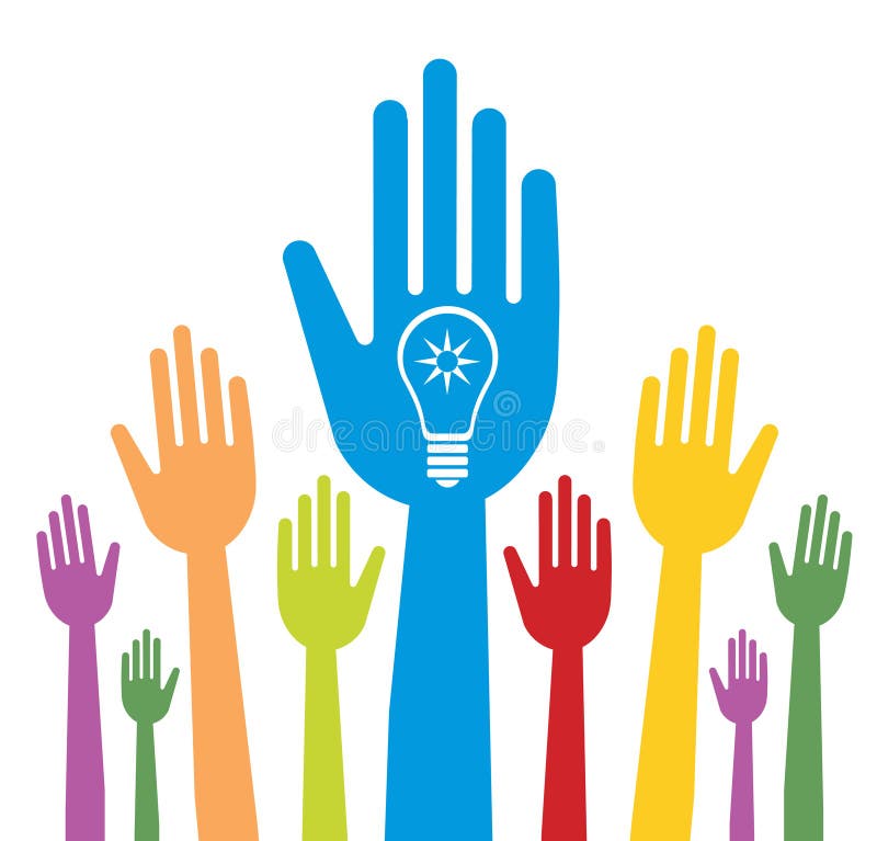 Colorful helping hands stock vector. Illustration of help - 28515005