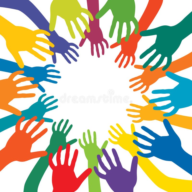 Colorful Helping hands stock vector. Illustration of hands - 117506160