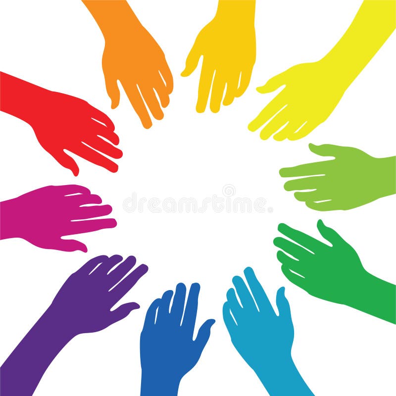 Many hands stock vector. Illustration of friendship, outline - 15093311