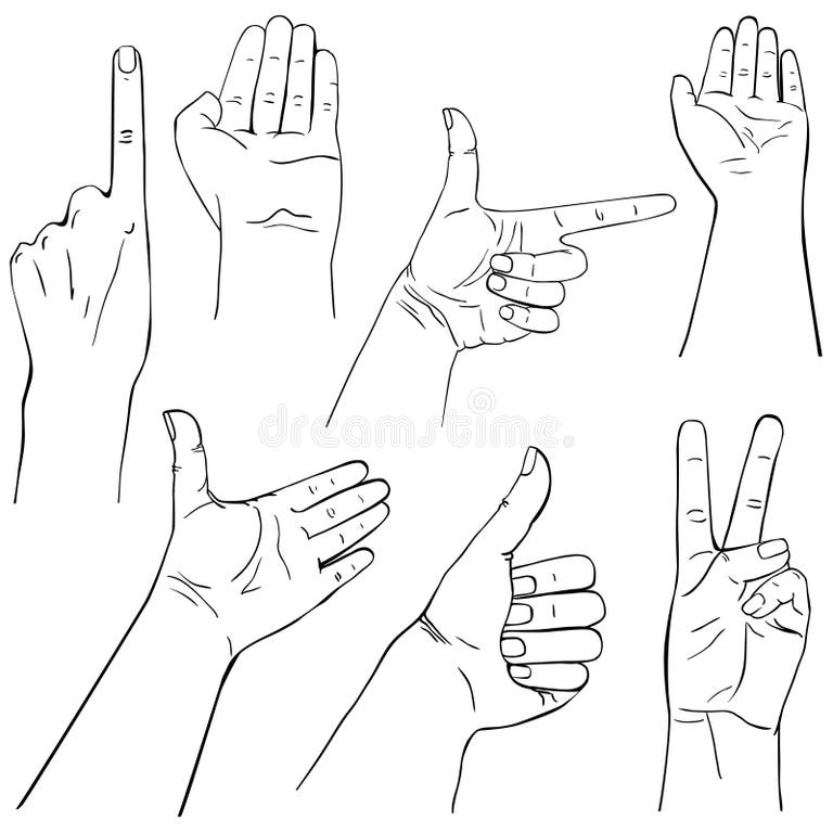 Counting Hands Outline Stock Illustrations – 297 Counting Hands Outline ...