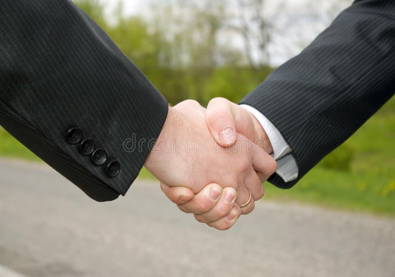 Business People Handshake. Sunny Vintage Sky Stock Photo - Image of ...