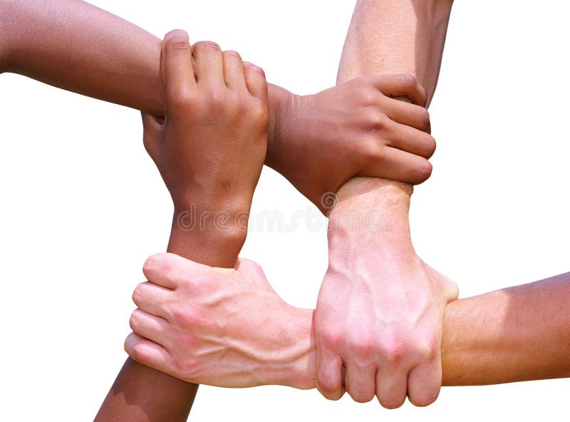 Leader and His Employees Hands in Unity Stock Image - Image of multi ...