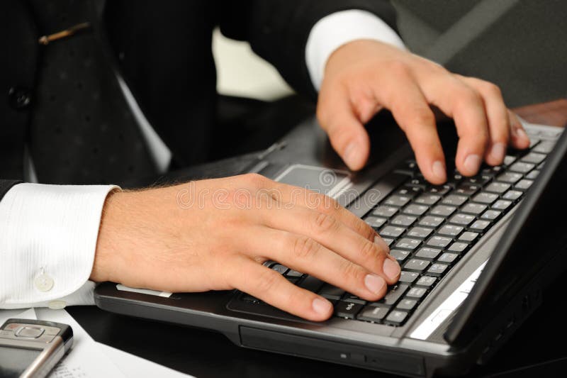 Hands Above the Keyboard Laptop Stock Image - Image of human, internet ...