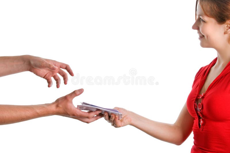 Hands accepting the money stock photo. Image of female - 10407010
