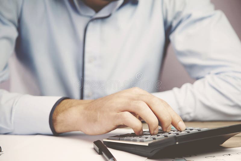 Man hand calculator stock photo. Image of income, business - 109488674