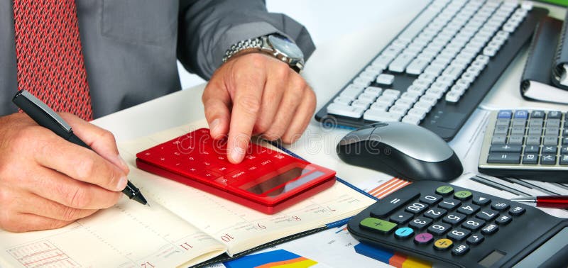 Hands of accountant man stock image. Image of investor - 89745571