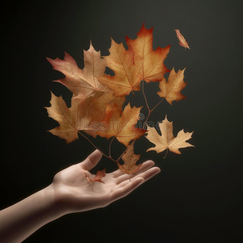 Arm with leaves fall stock illustration. Illustration of fall - 275032363