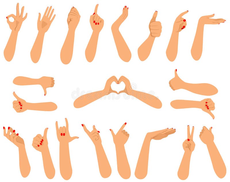 Hands Action Set Collection Stock Vector - Illustration of people ...