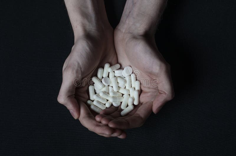 Hands Addict Syringe Drugs Tablets Stock Image - Image of criminal ...
