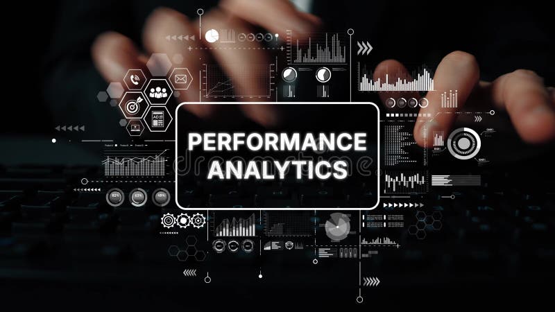 Hands of an Analyst Typing on Keyboard with Performance Analytics ...