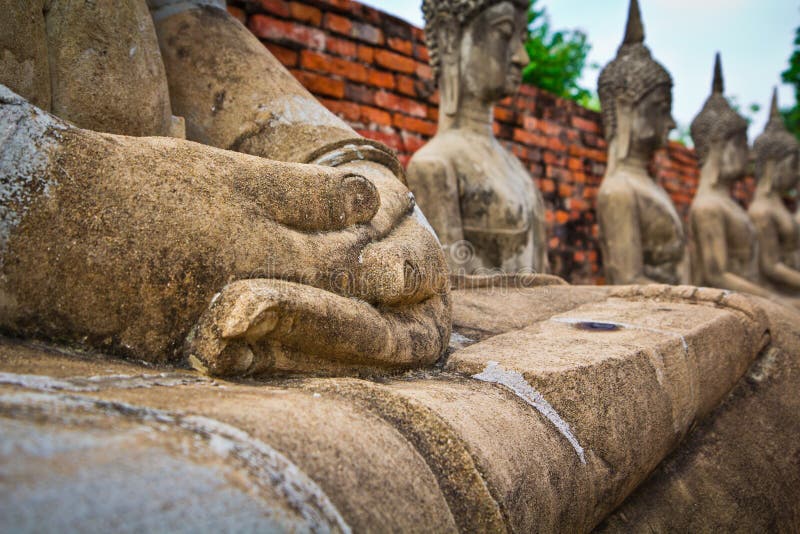 Hands of Ancient Buddha Statue Stock Photo - Image of hand, sacred ...
