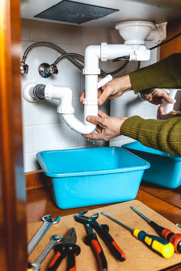 Removing Plastic Kitchen Weir System Stock Photo - Image of connection ...