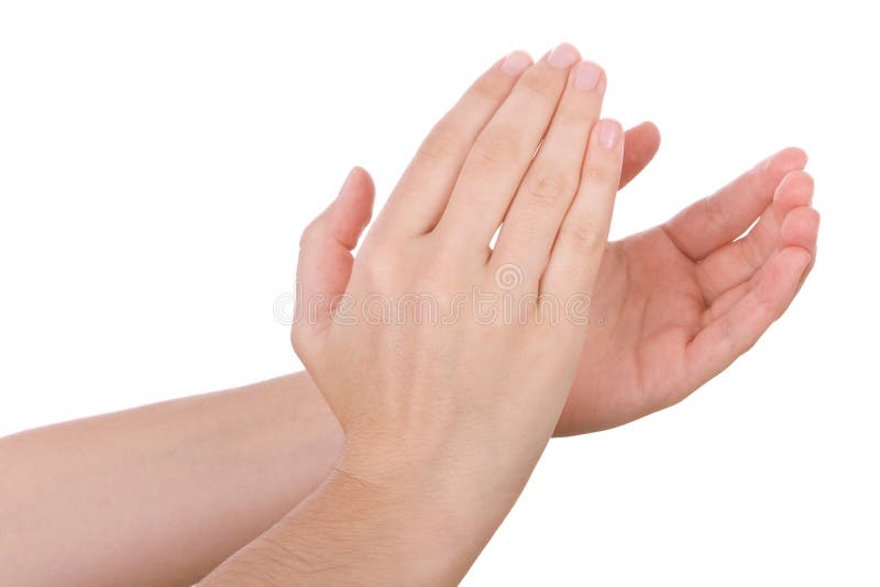 Hands applauding stock photo. Image of isolated, caucasian - 12839678