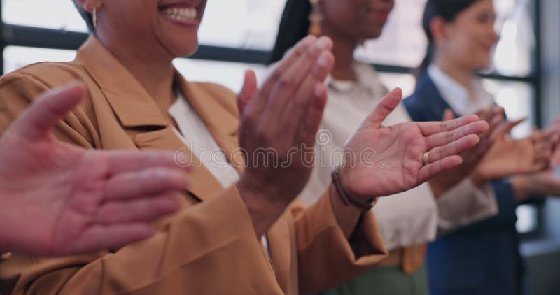 Hands, Applause and Business People at Presentation or Conference ...