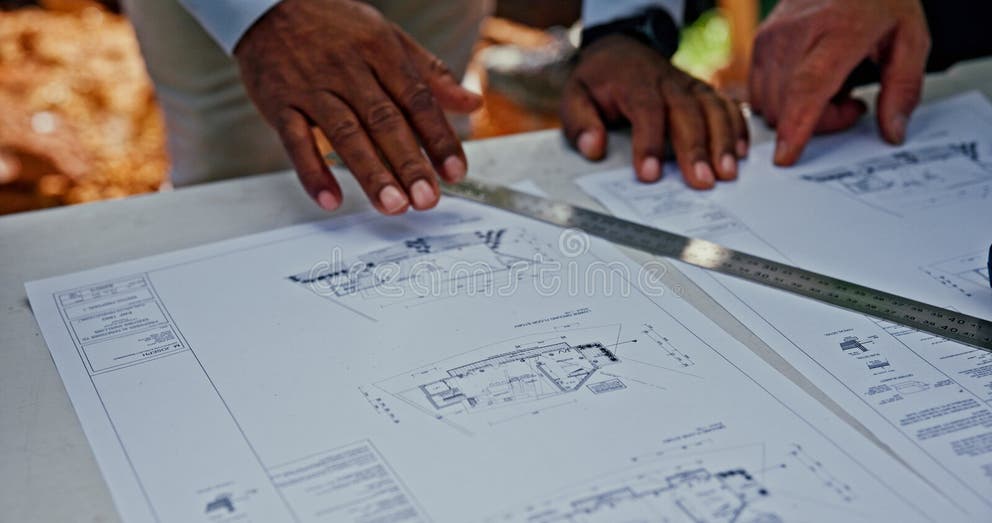 Hands, Architecture or People with Blueprint for Engineering, Check ...