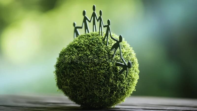 Hands around a green globe stock footage. Video of nature - 376325466