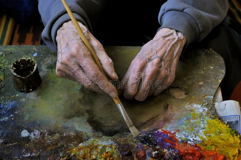 Hands of artist stock image. Image of plan, blank, painter - 11681965