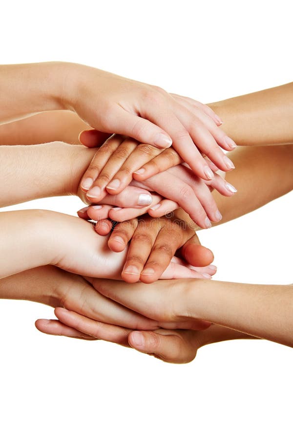 Many Hands Together: Group of People Joining Hands Stock Image - Image ...