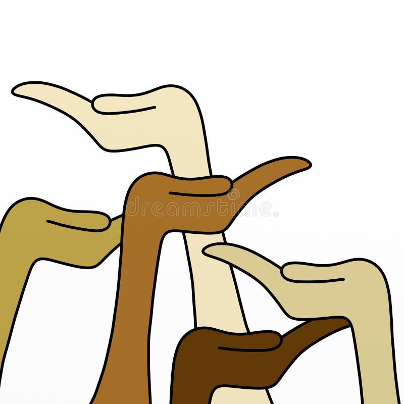 Two Hands Asking for Help. Cartoon Drawing of Male Hands. Black and ...