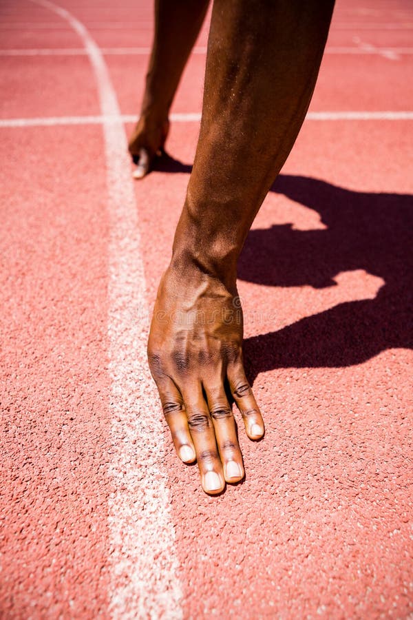 Hands of Athlete on a Starting Line Stock Image - Image of race ...