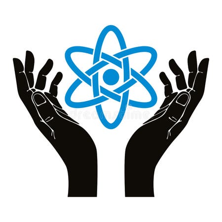 Hands with Atom Vector Symbol. Stock Vector - Illustration of molecule ...