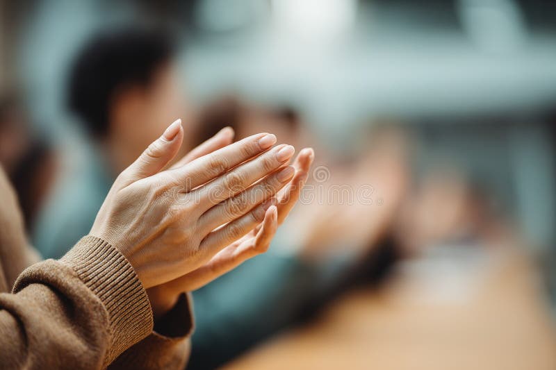 Hands of an Audience Clapping in Appreciation at an Indoor Event during ...
