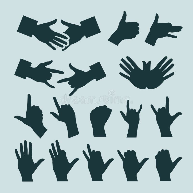 Human hand icon set stock vector. Illustration of icon - 34583104